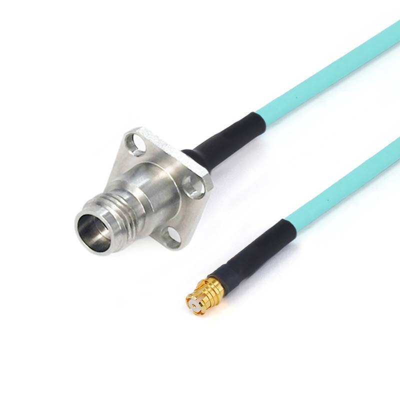2.4mm Female with 4 Hole Flange to GPO (SMP) Female Cable Using RG-405 – Flexi RF Inc
