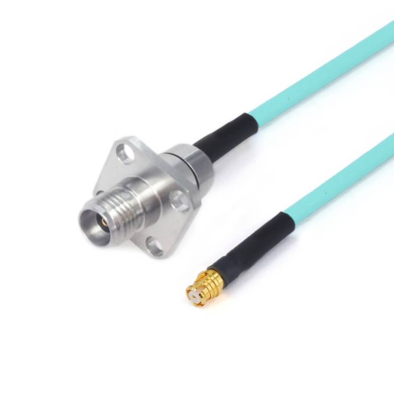 2.92mm Female with 4 Hole Flange to GPO (SMP) Female Cable Using RG-40 – Flexi RF Inc