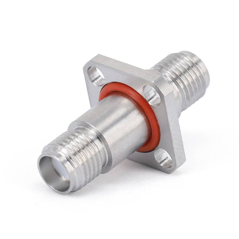 SMA Female to SMA Female 4 Hole Flange Straight Adapter with O-Ring ...